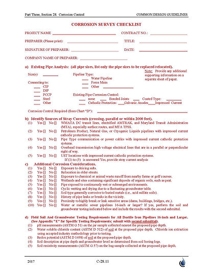 WSSC Corrosion Checklist and Form B | ESSENTIAL CORROSION PROTECTION