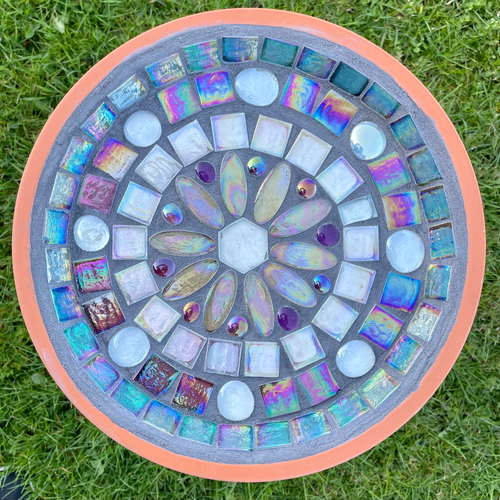 Mosaic birdbath | Red Barn Art Studio