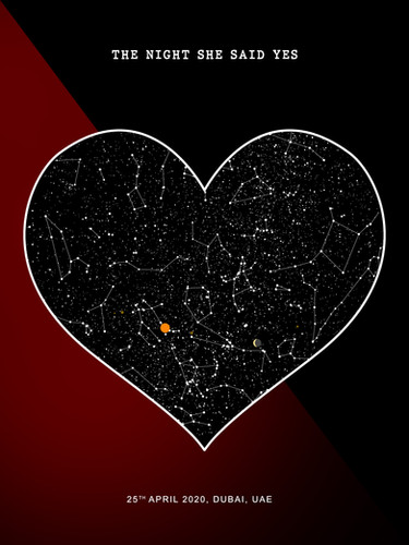 Heart Star Map | Starry Maps DXB