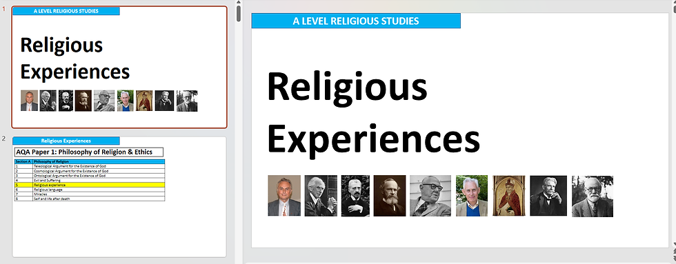 Religious Experience (A Level Religious Studies) | benwardle.org