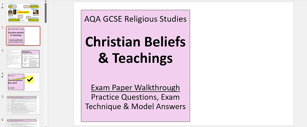 Christian Beliefs & Teachings Exam Question Walkthrough | benwardle.org