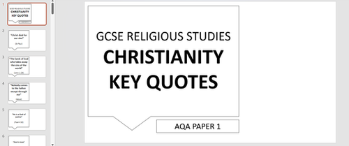 GCSE RE: Christianity Key Quotes | benwardle.org