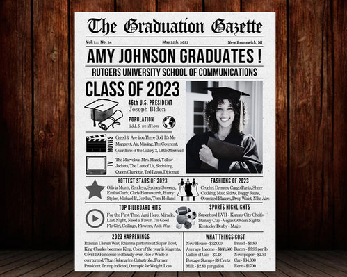 Graduation Announcement Newspaper Sign | DCM DESIGNS INC