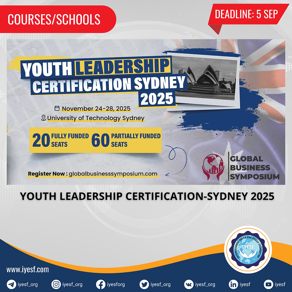 Applications are Open for the Youth Leadership Certification in Sydney 2025