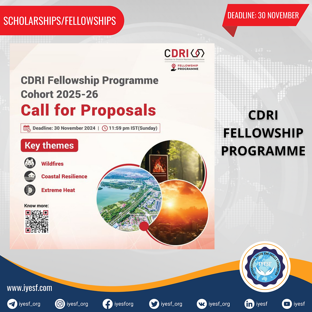 Apply for the Coalition for Disaster Resilient Infrastructure (CDRI ...