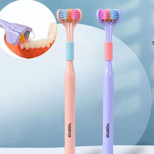 Childrens Three Sided Toothbrushes - Rainbow | Sensory Haven 4 Kids