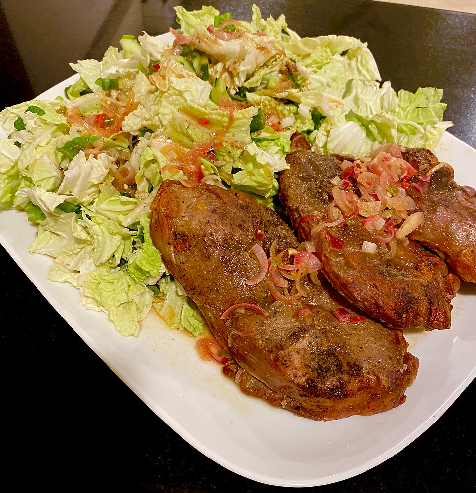 Thai spicy grilled beef (or mutton) salad (Neua nam toke)