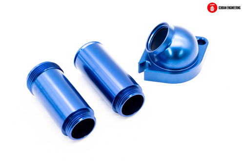 1JZ / 2JZ GTE - Billet Lower Water Neck - Rotated | Ichiban Engineering