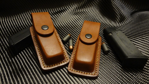 2 DOUBLE STACK LEATHER MAG POUCHES | A&J Leather Holsters