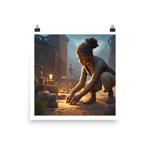 Archaeologist Amina poster (various sizes) | NoireSTEMinist