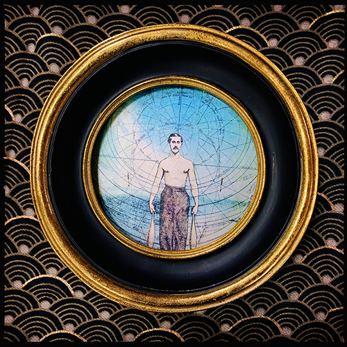 "Random Movement" with Black & Gold frame | Isabelle Dalle