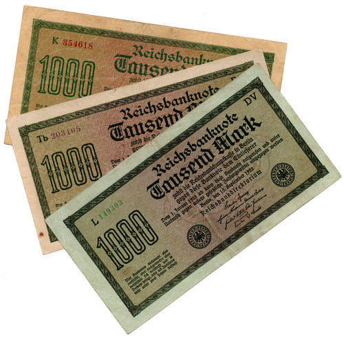 1923 German Berlin Reichsbanknote Set of 3 Varieties of 1000 Marks ...