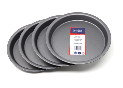 7 Inch Fixed Base Sandwich Tins for Layer Cakes, Set of 4, 18cm ...