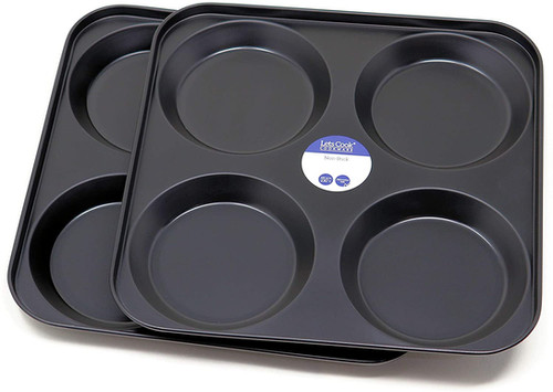4 Cup Large Yorkshire Pudding Oven Trays, Set of 2, Non Stick, British ...