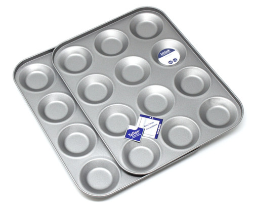 12 Hole Mince Pie Bun Tin Twin Pack | Teflon Non Stick, British Made ...
