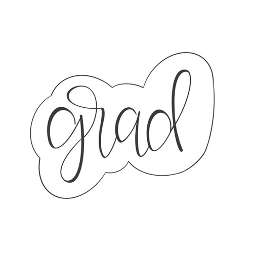 Grad Typography Cookie Cutter | Wildflour Bakery