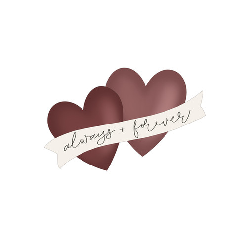 STL Double Heart Scroll-4.5" | Wildflour Bakery