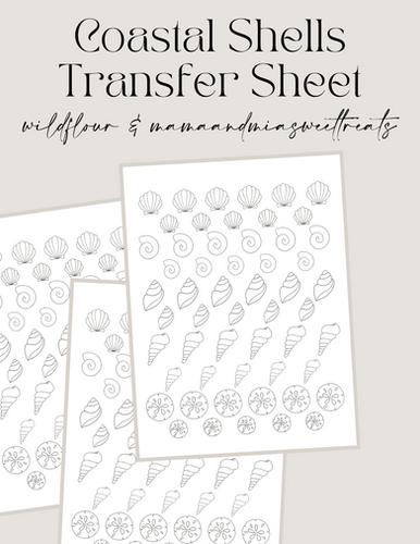 Coastal Shells Transfer Sheet | Wildflour Bakery