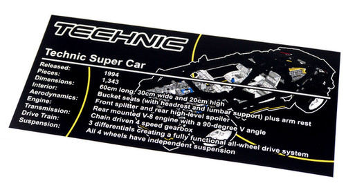Lego Technic UCS / MOC Sticker for Super Car 8880 | U C Stickers