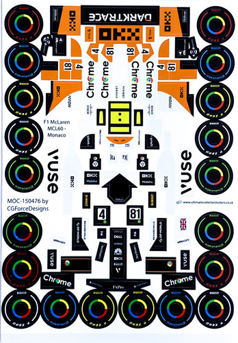 Lego Sticker Sheet for F1 McLaren MCL60 - Monaco (MOC-150476) | U C ...