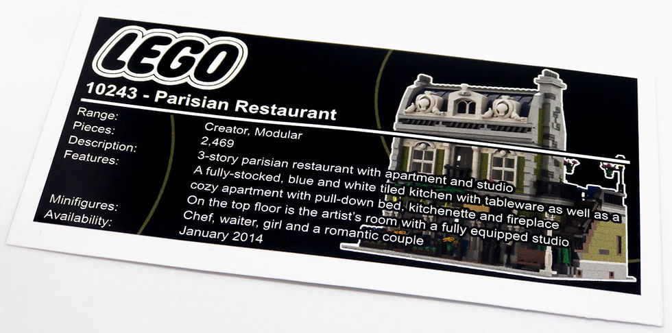 Lego Creator UCS Sticker for Parisian Restaurant 10243 | U C Stickers