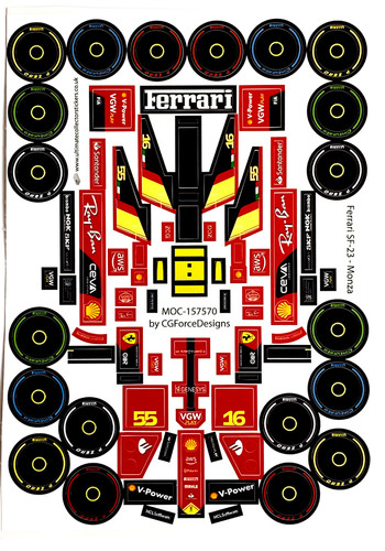 Sticker Sheet for F1 Ferrari SF-23 - Monza (MOC-157570) | U C Stickers