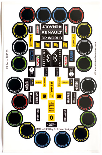 Lego Sticker Sheet for F1 Renault RS20 by LegoCG (MOC-60350) | U C Stickers