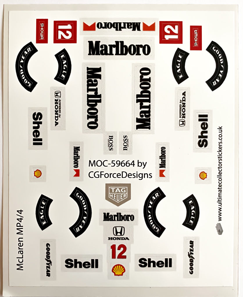 Lego Sticker Sheet for F1 McLaren MP4/4 by LegoCG (MOC-59664) | U C ...