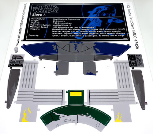 Lego Star Wars UCS / MOC Sticker Sheet for Jango Fett Slave I (MOC ...