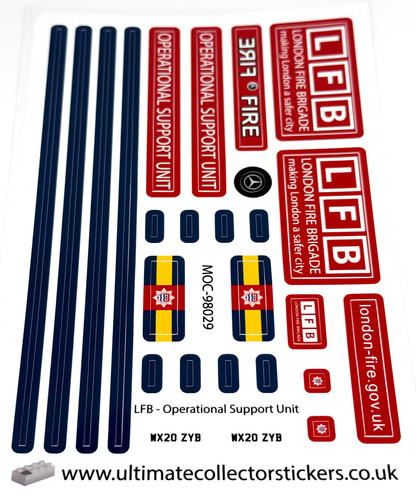 Sticker sheet for London Fire Brigade Operational Support Unit (MOC ...