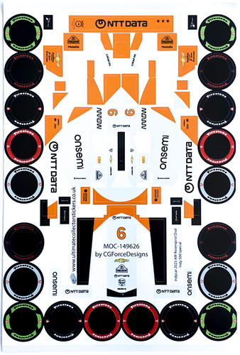 Sticker Sheet for Indycar 2023 AM Rosenqvist Oval - Indy 500 special ...