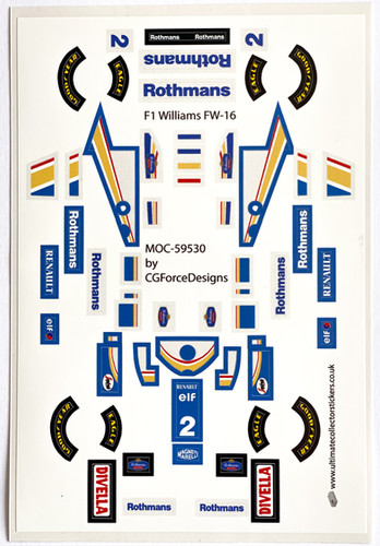 Lego Sticker Sheet for F1 Williams FW-16 by LegoCG (MOC-59530 ...