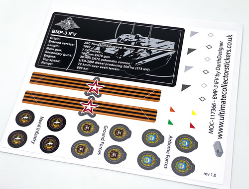 Lego Sticker Set for BMP-3 IFV by DarthDesigner (MOC-117366) | U C Stickers