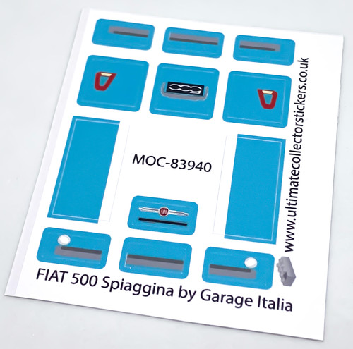 Lego Sticker Sheet for FIAT 500 Spiaggina by Garage Italia (MOC-83940 ...