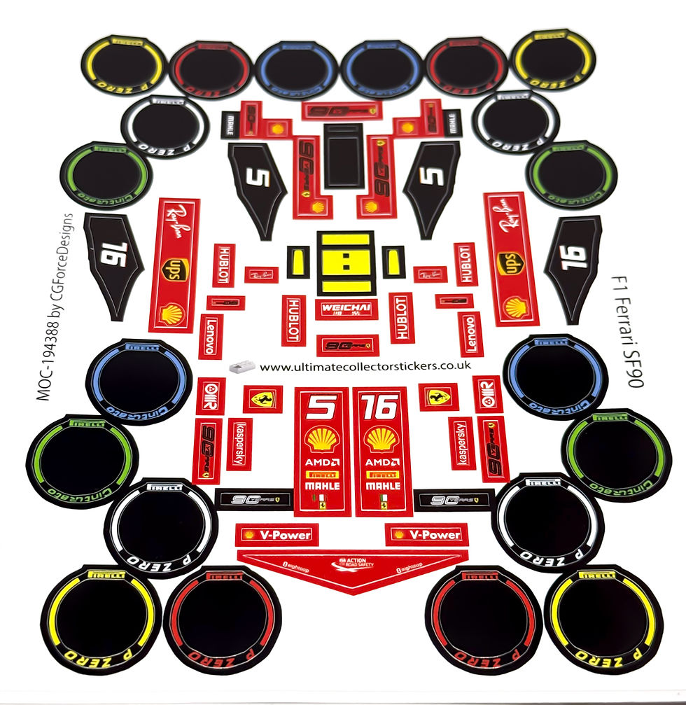 Lego Sticker Sheet for F1 Ferrari SF90 by LegoCG (MOC-194388) | U C ...
