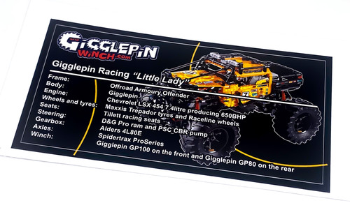 Lego Display Sticker for 4X4 X-treme Off-Roader 42099 | U C Stickers