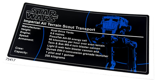 UCS Display Sticker for AT-ST Walker 75417 | U C Stickers