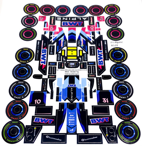 Sticker Sheet for F1 Alpine A524 (MOC-185067) | U C Stickers