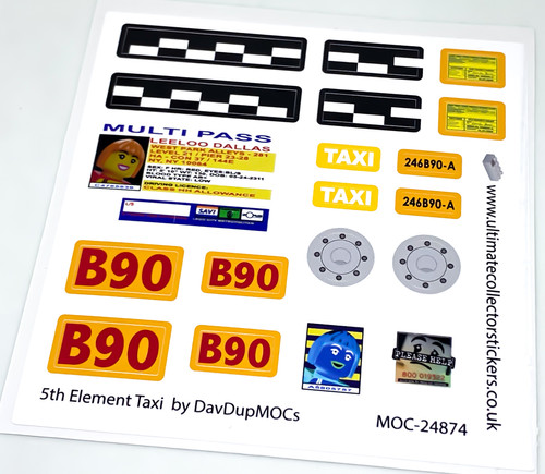 Lego Sticker set for 5th Element Taxi (MOC-24874) | U C Stickers
