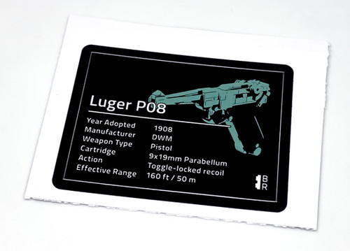 Lego Display Sticker for Brick Replicas Luger P08 | U C Stickers