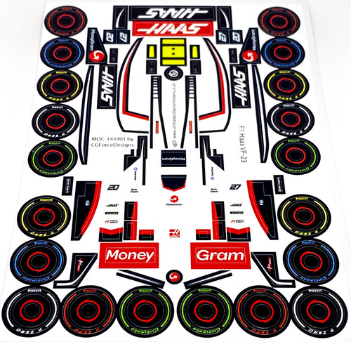 Sticker Sheet for F1 Haas VF-23 (MOC-143901) | U C Stickers