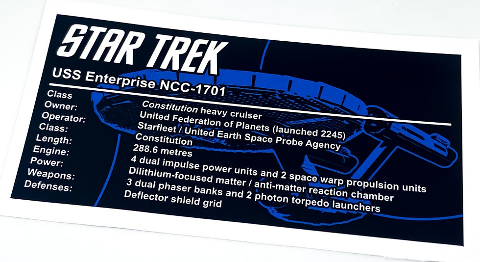 Lego Creator UCS / MOC Sticker for Star Trek USS Enterprise NCC-1701 ...