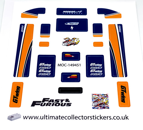 Sticker Sheet for Fast & Furious Tokyo Drift S15 Mona Lisa (MOC-149451 ...