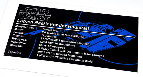 Lego Star Wars UCS Sticker for Luthen Rael's Fondor Haulcraft (MOC ...