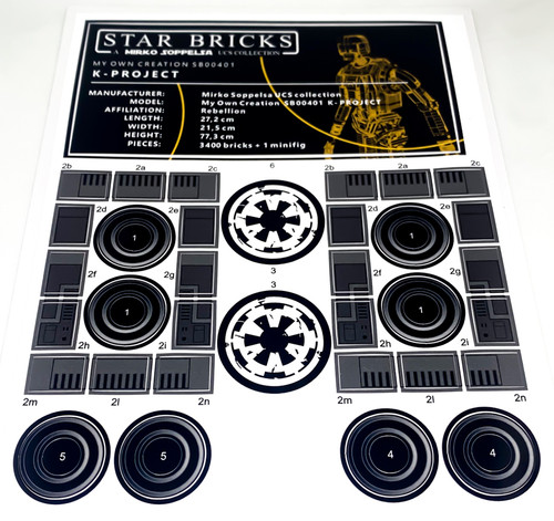 Lego Star Wars Sticker Sheet for Star Bricks K Project SB00401 | U C ...