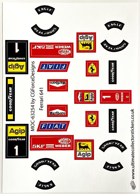 Lego Sticker Sheet for F1 Ferrari 641 by LegoCG (MOC-63254) | U C Stickers