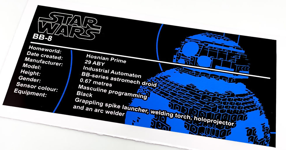 Lego Star Wars UCS / MOC Sticker for BB8 (75187 / ST20 / MOC-4824) | U ...