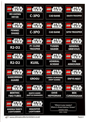 Lego Star Wars UCS / MOC Stickers for Mixed Helmet / Bust - Pack 4 | U ...