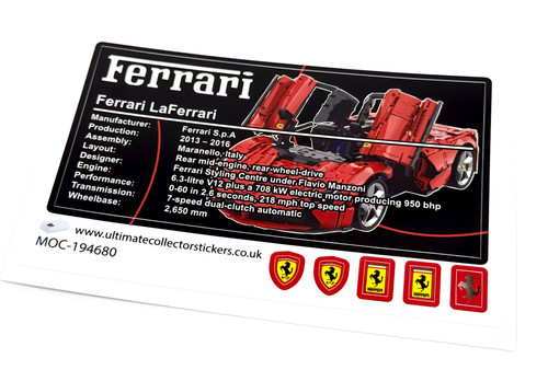 Sticker Sheet for Ferrari LaFerrari 42143 (MOC-194680) | U C Stickers