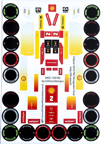 Sticker Sheet for Indycar 2023 PKE Newgarden Oval - Indy 500 special ...